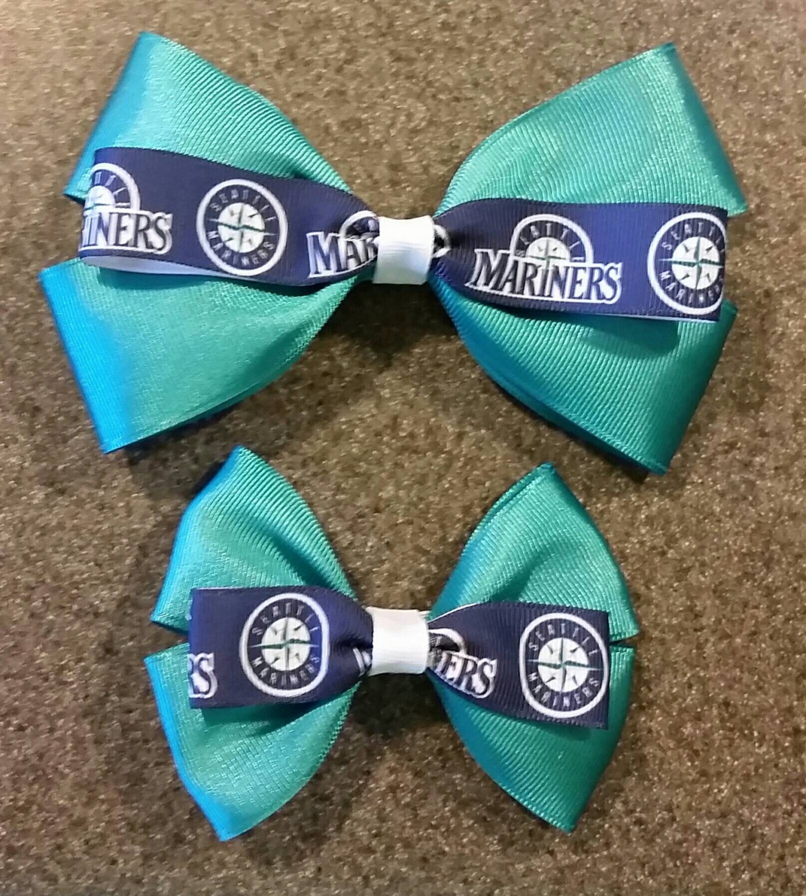Seattle Mariners Navy/teal Boutique Hair Bow or Headband 2 - Etsy
