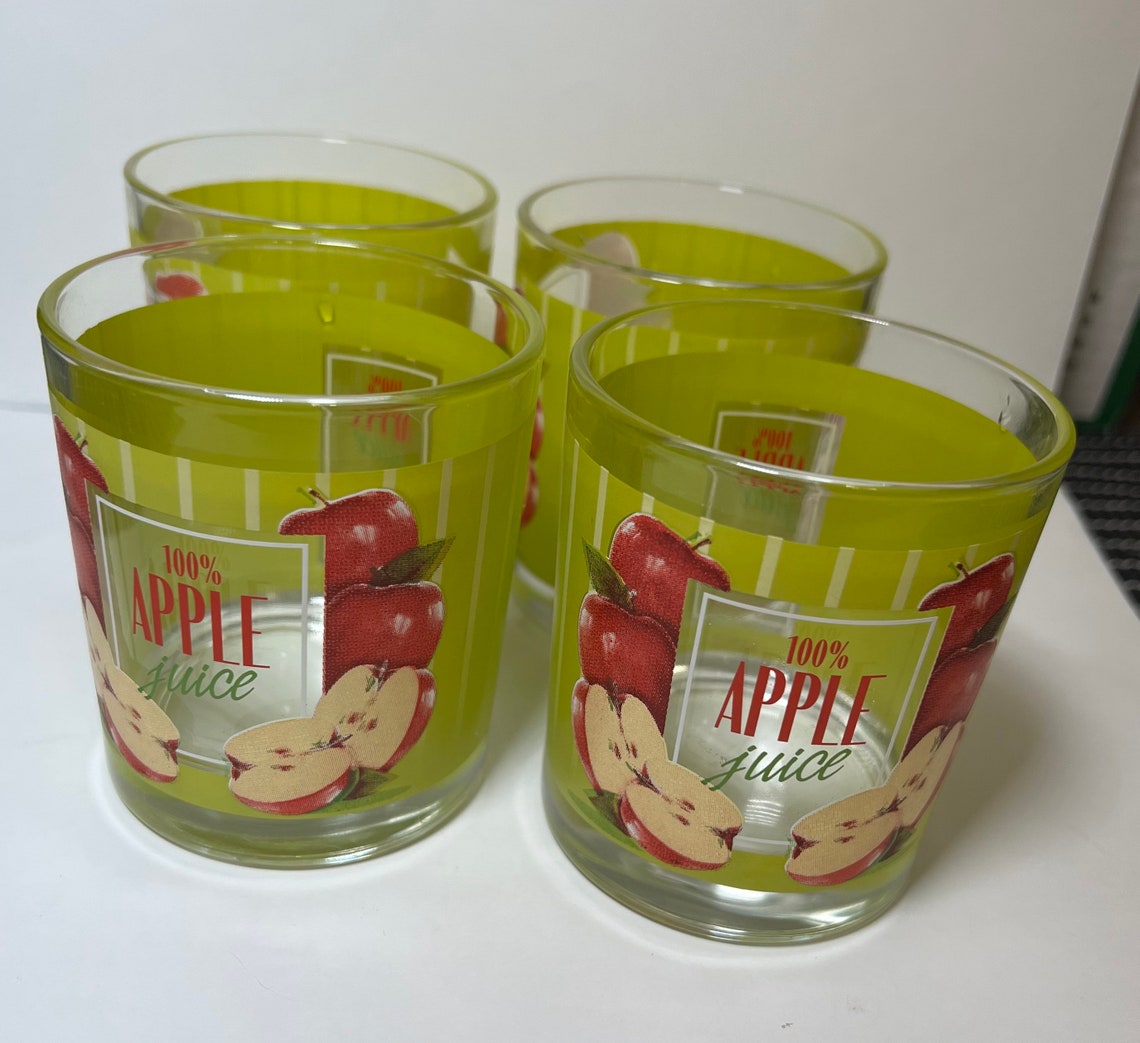 Vintage Juice Glasses, CERVE Made in Italy, Apple Juice, Kitchen Kitsch ...