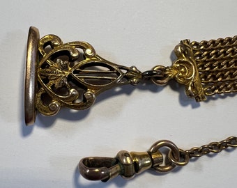 Antique Victorian Pocket Watch Chain Fob With 1 Inch Belt Loop Holder ...