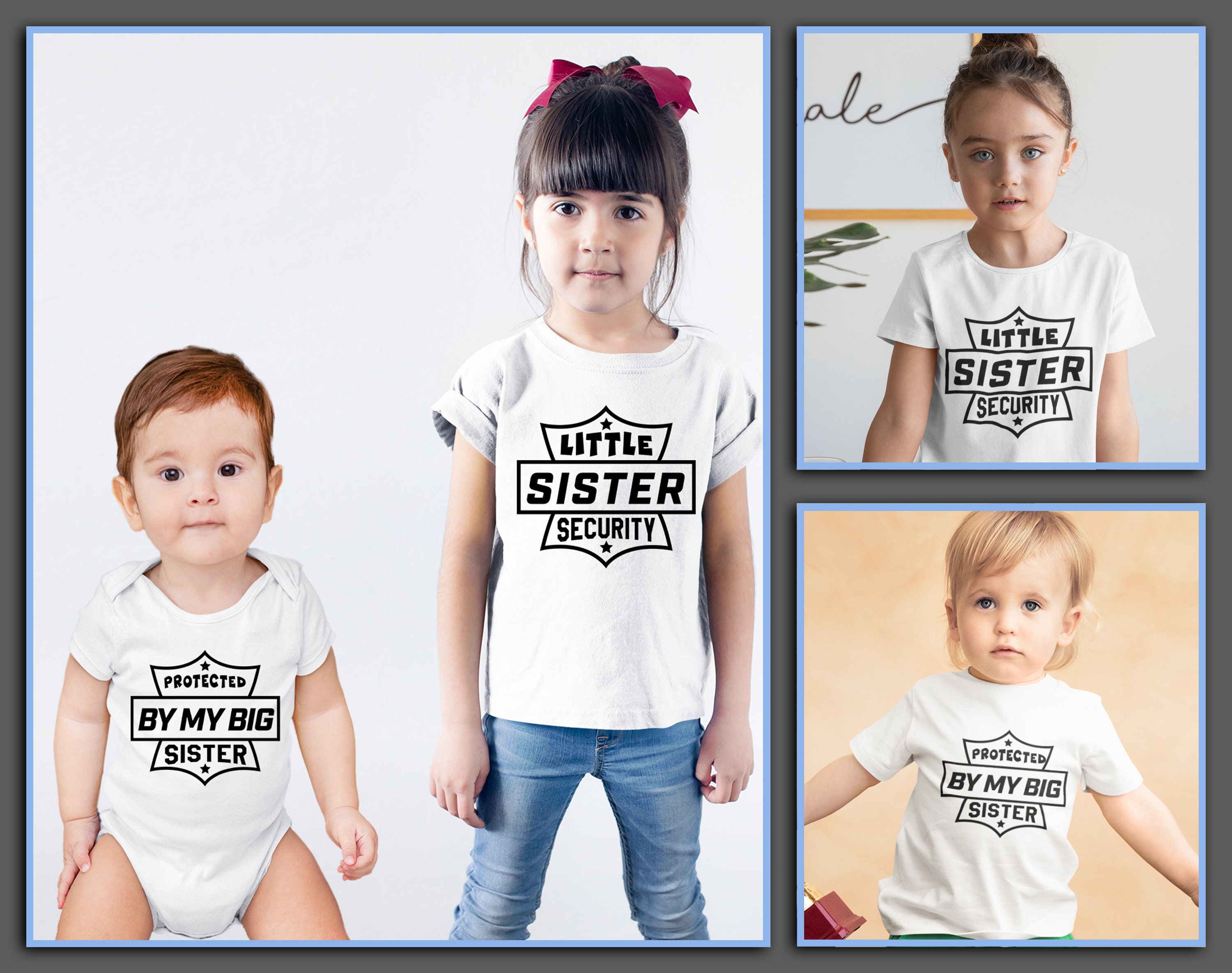 Little Sister Security Sibling Shirt | Gender Reveal Outfit | Protected ...