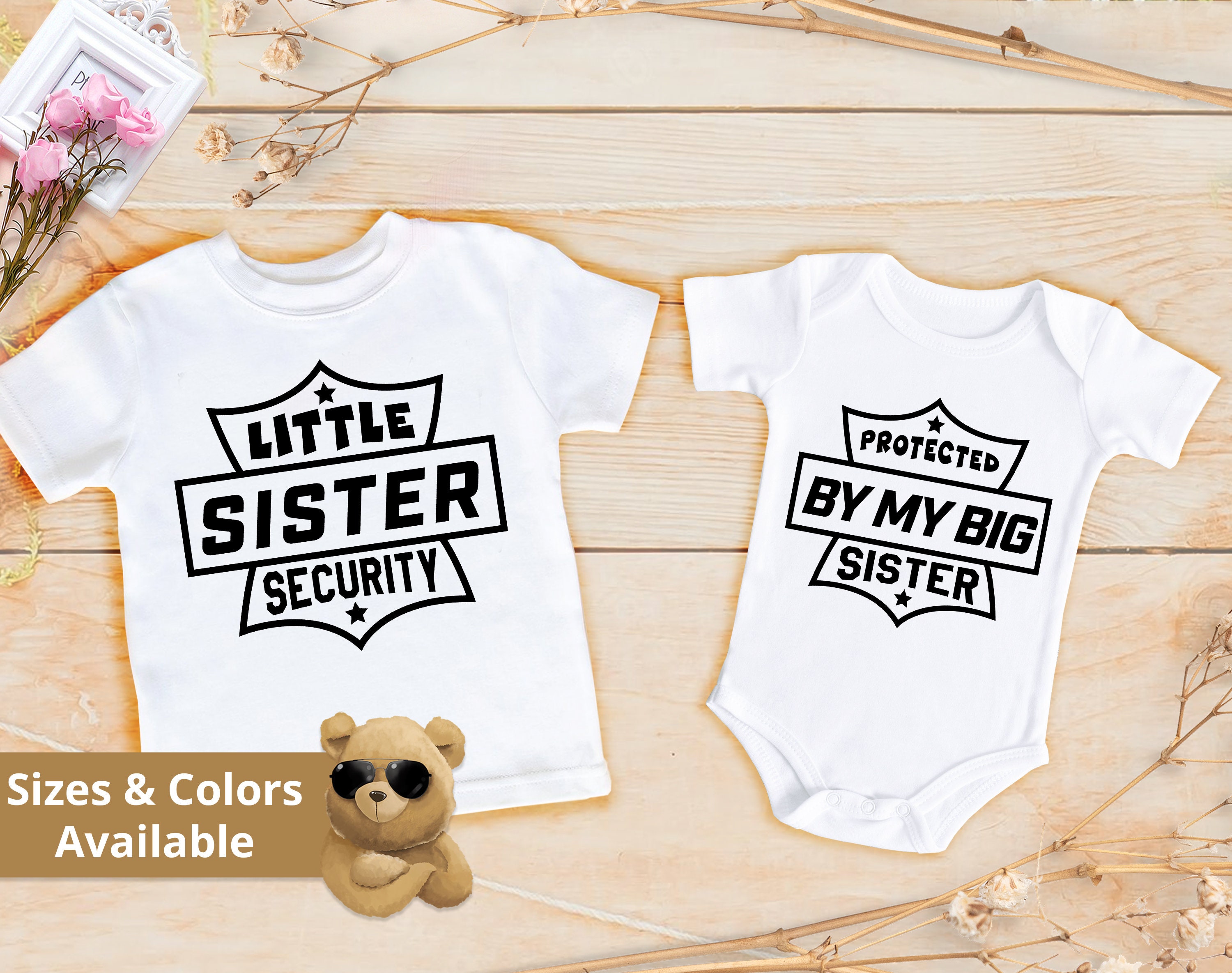 Little Sister Security Sibling Shirt | Gender Reveal Outfit | Protected ...