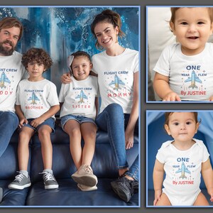 Personalized Flight Crew Family Matching Birthday Shirts | Airplane ...