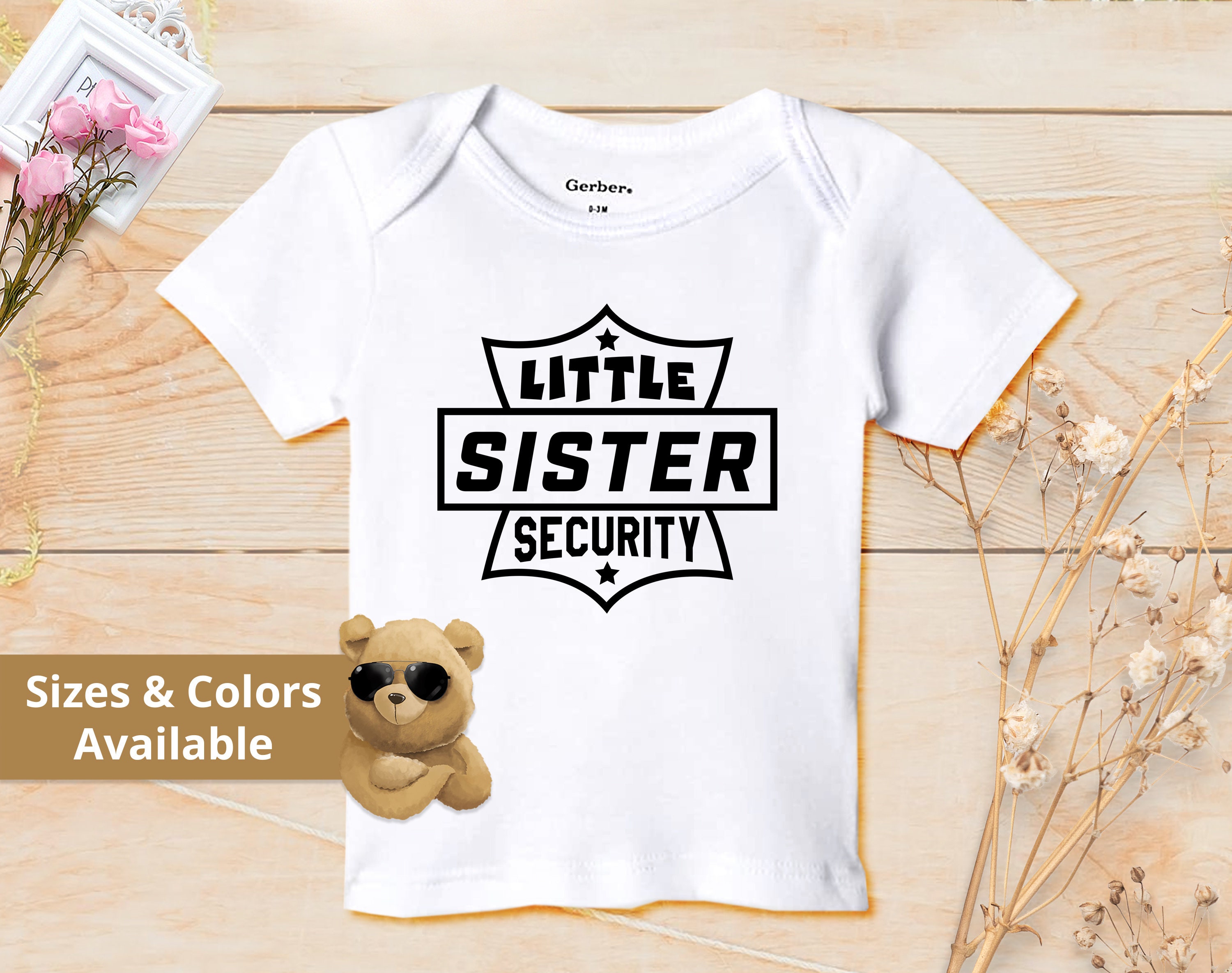 Little Sister Security Sibling Shirt | Gender Reveal Outfit | Protected ...
