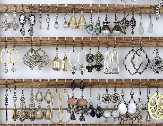 18 Wooden Earring Holders Closet Organization Custom Replacement Slats DIY Jewelry Organizer Earring Bars 18 Inch Wooden Earring Rows Etsy