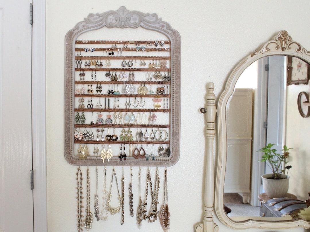 Extra Large Earring Holder Frame, Ornate Wall Jewelry Organizer ...