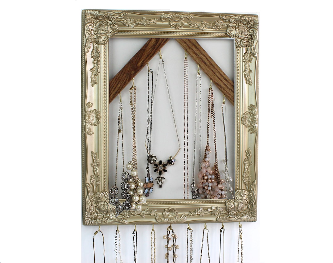 Custom Necklace Holder Frame, Hanging Necklace Organizer. Ornate ...