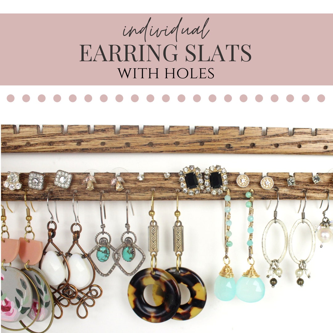 10" Earring Slats With Holes, DIY Earring Organizer, Hand Cut Wood ...