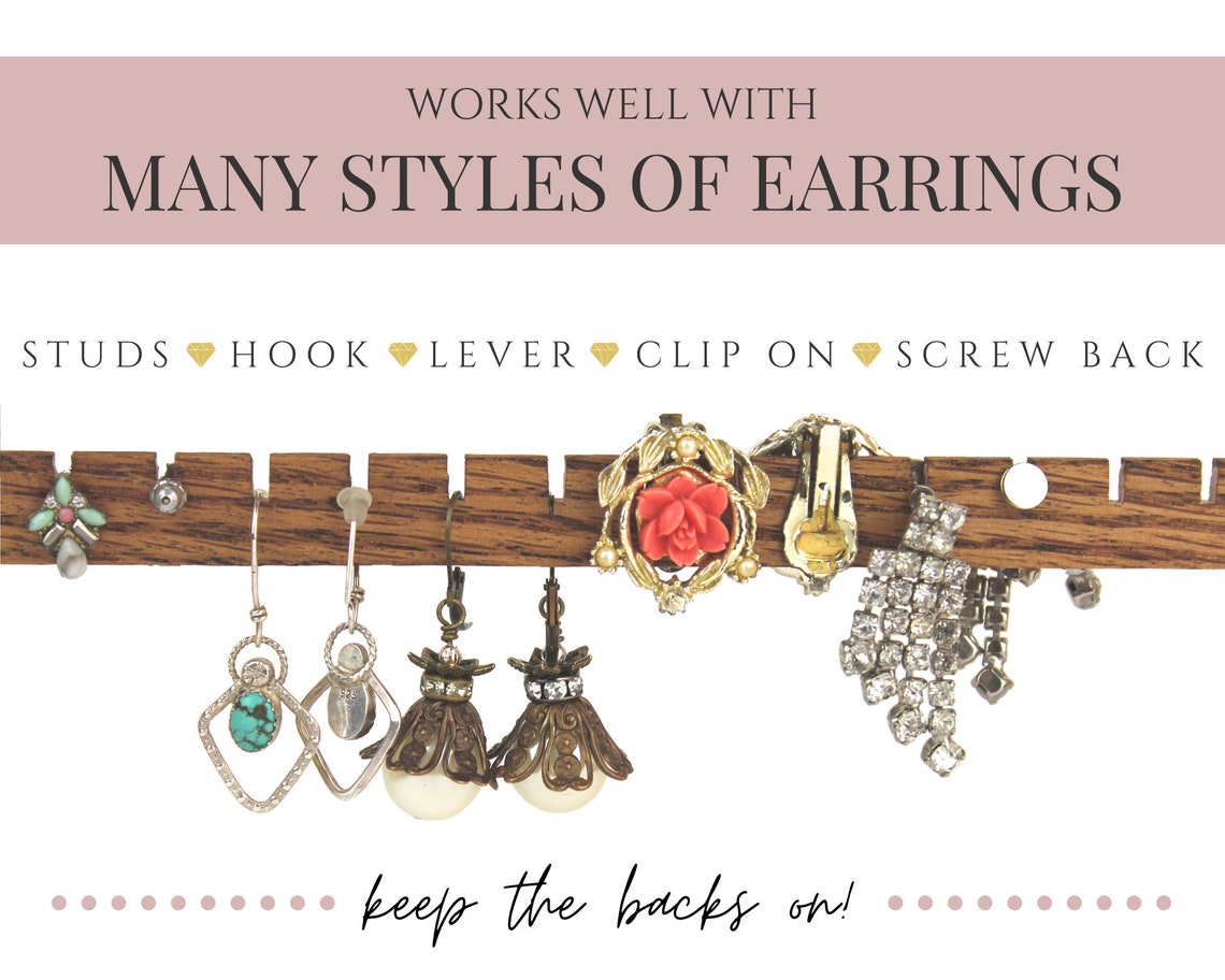 8 Wood Earring Holders DIY Pierced Ears Organizer | Etsy