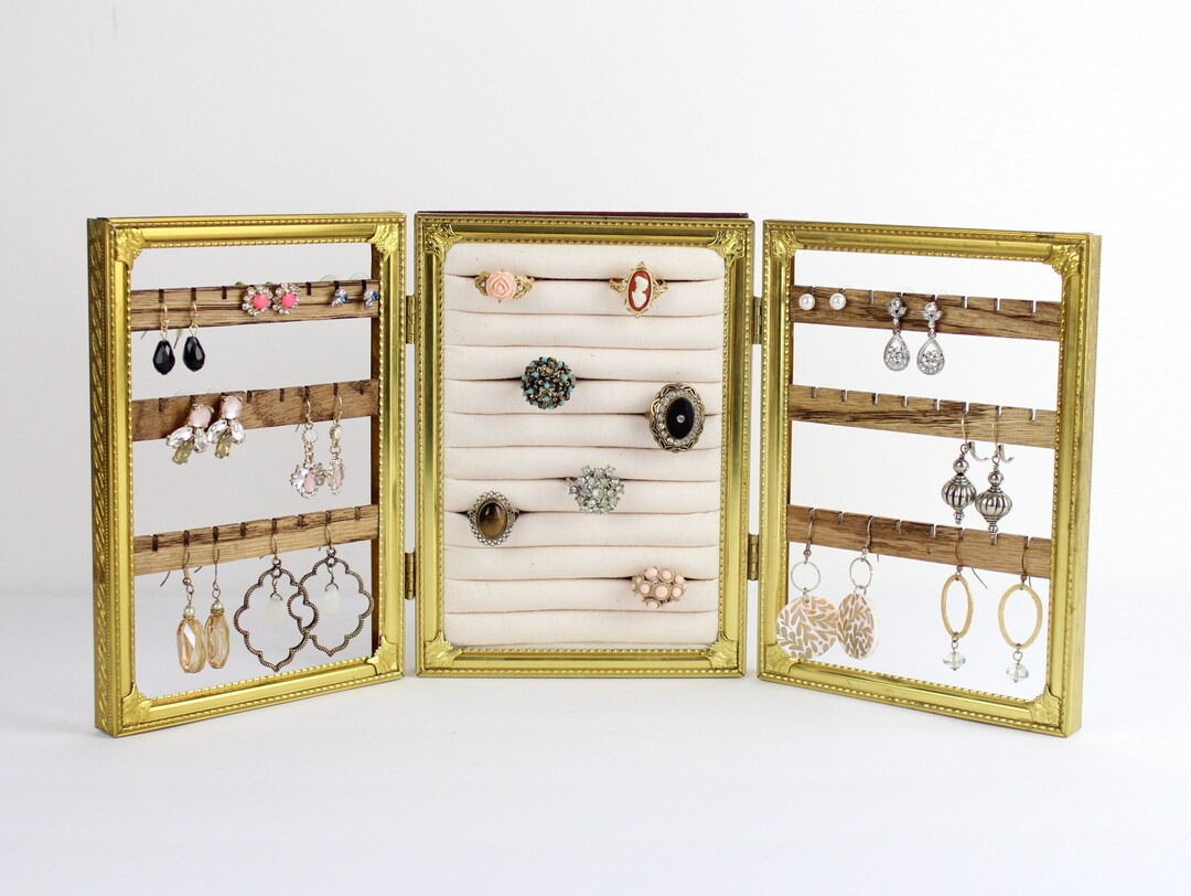 Standing Earring & Ring Holder, Folding Earring Organizer, Jewelry ...