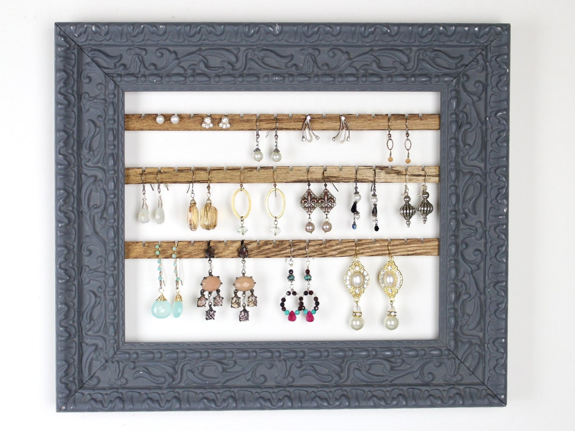 Earring Storage Frame Wall Hanging Earring Holder Ornate - Etsy