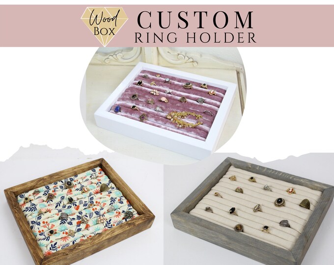 Custom Ring Display Stand, Personalized Jewelry Tray, Wood Jewelry Box ...