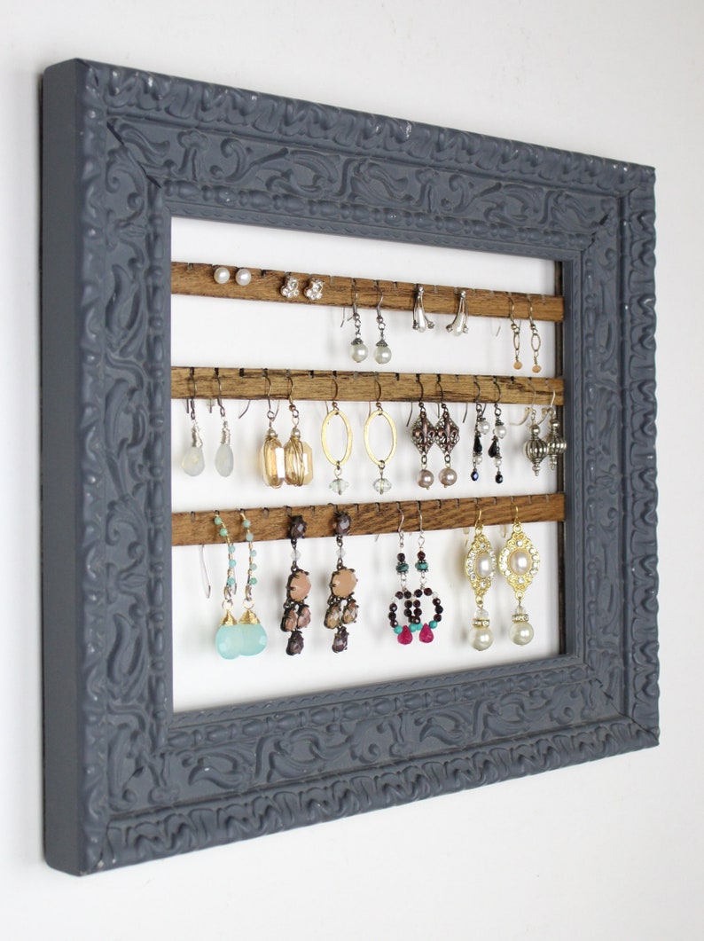 Earring Storage Frame Wall Hanging Earring Holder Ornate - Etsy