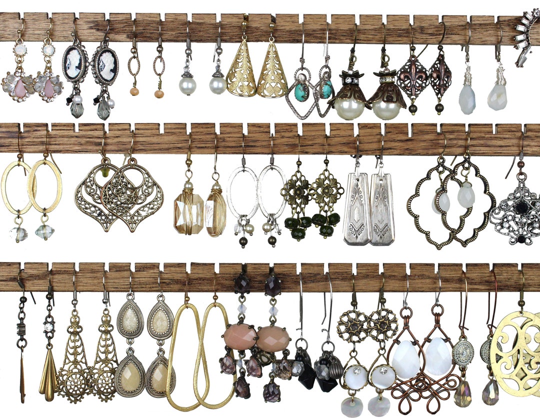 20" Wooden Earring Slats, Individual Earring Holder Rack, Custom ...