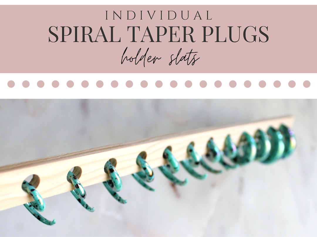 Spiral Taper Plugs Display, 11" Wood Earring Slats, Plug & Gauge Holder ...