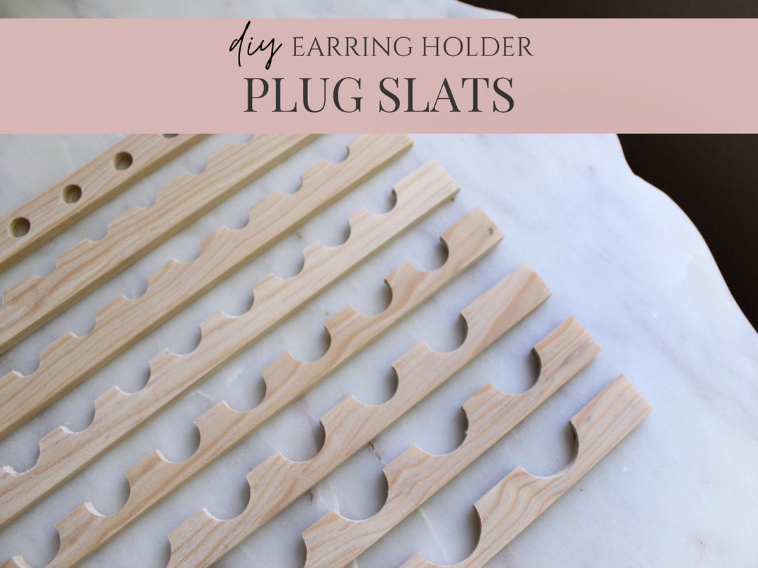 Plug Earring Holder, Gauge Display Slats, DIY Earrings Organizer, Wood ...