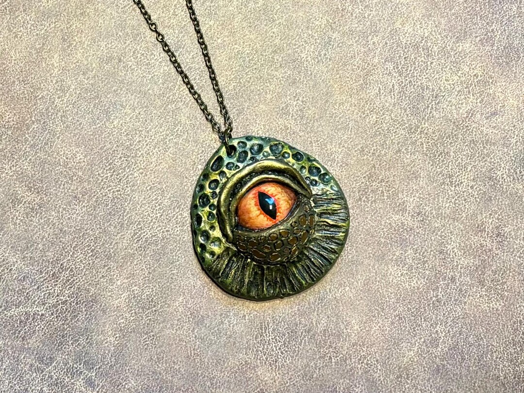 Hand-sculpted Magical Eye Amulet Necklace Fantasy Monster Jewelry for ...