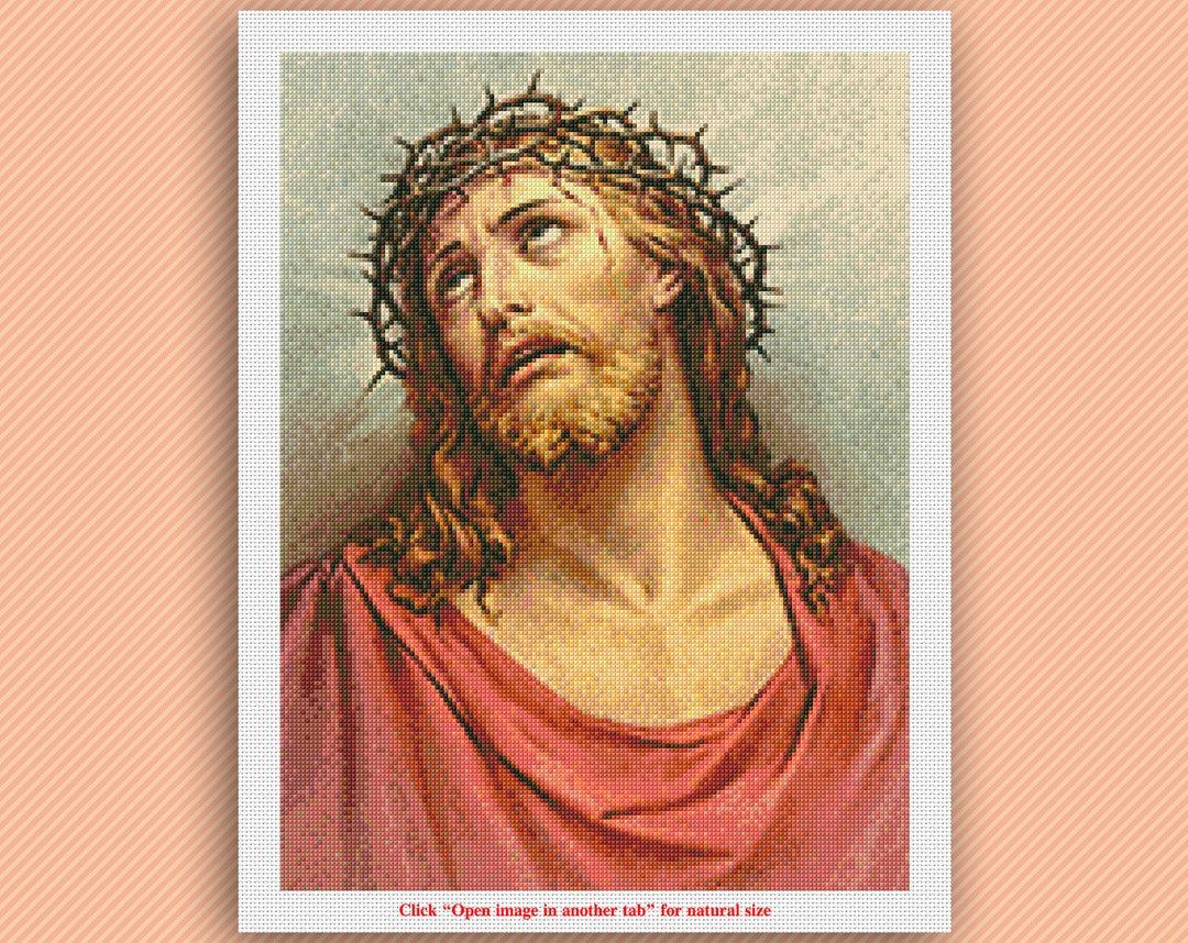 Jesus Christ Crowned With Thorns - Cross Stich Pattern - Instant ...
