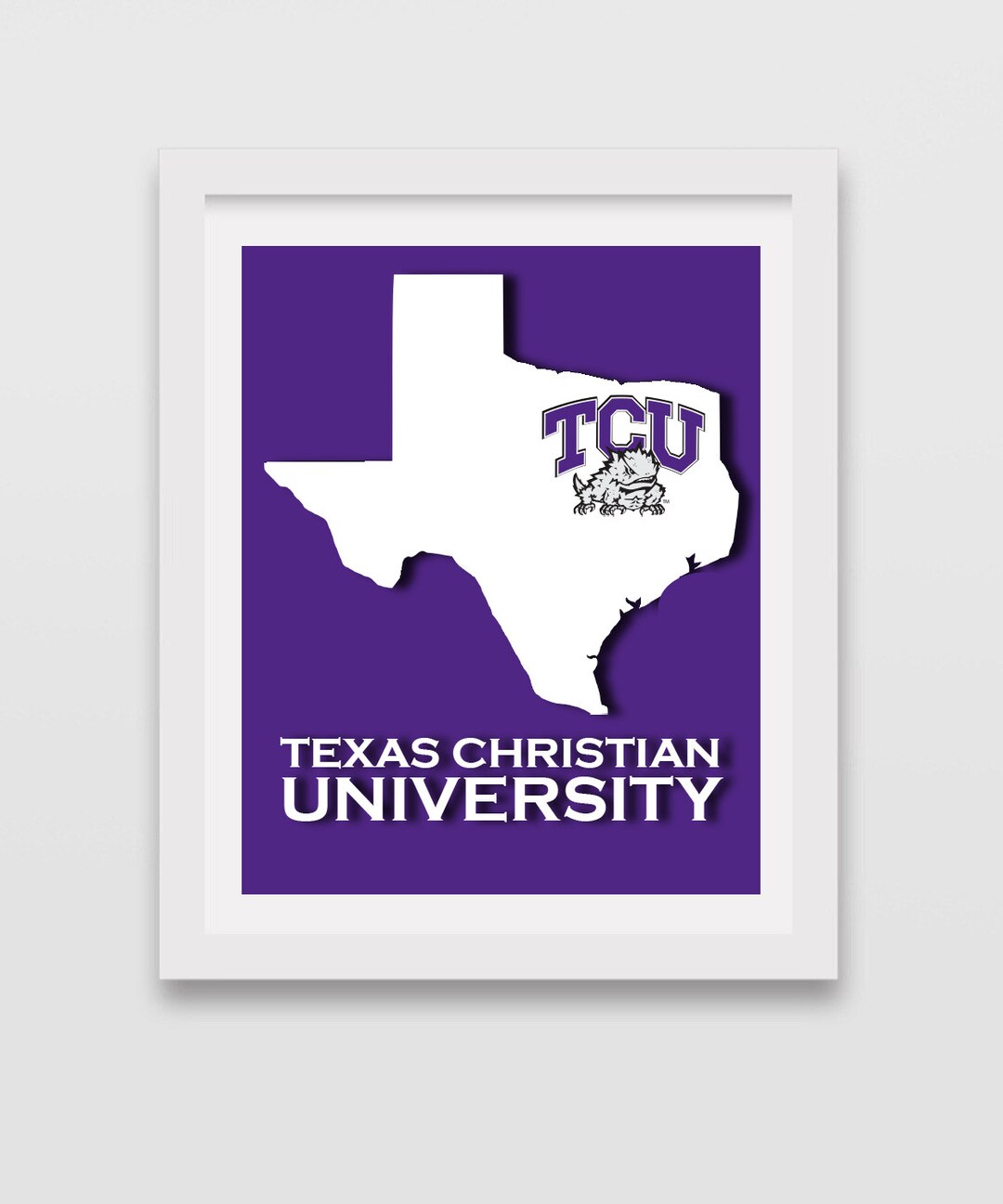 TCU Sign // Texas Christian University Sign // College Sign // Texas ...