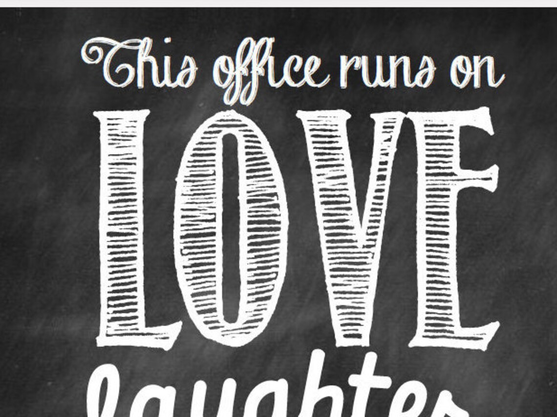 Office Sign // Work Sign // Diet Coke Sign // This Office Runs on Love ...