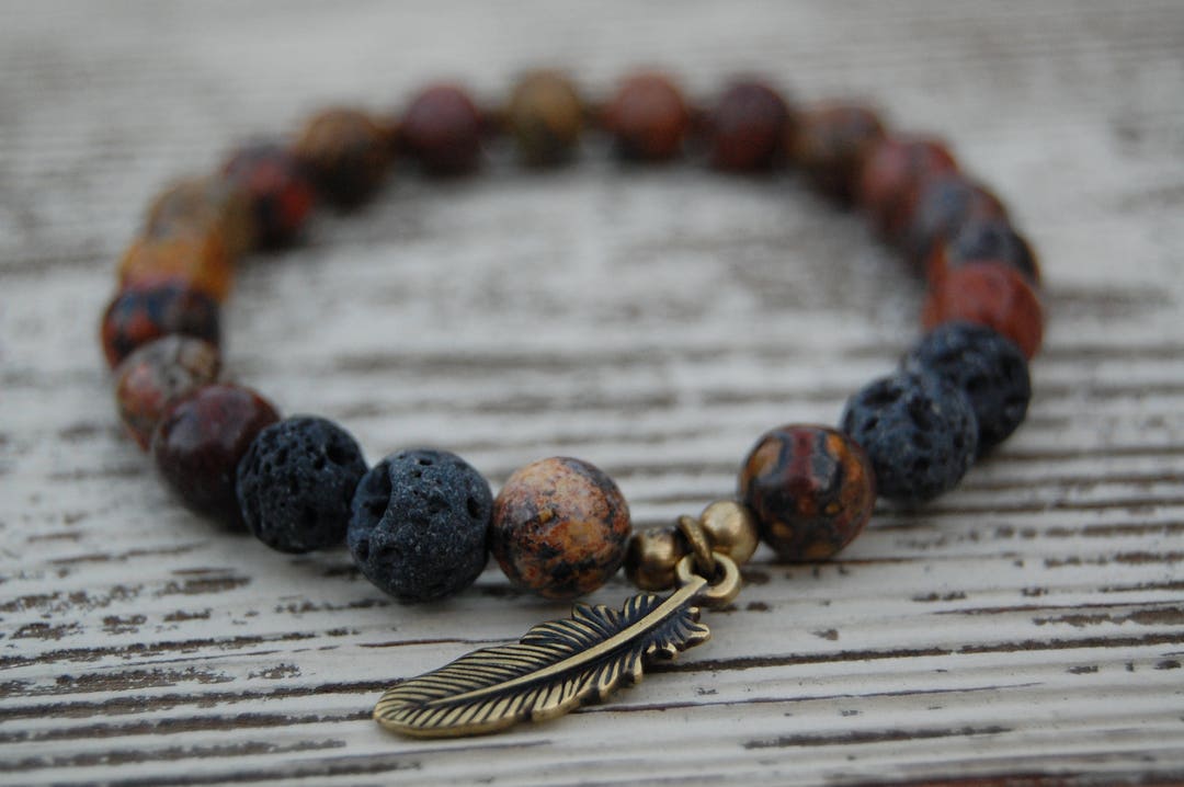 Essential Oil Diffuser Aromatherapy Bracelet - Leopard Jasper - Etsy