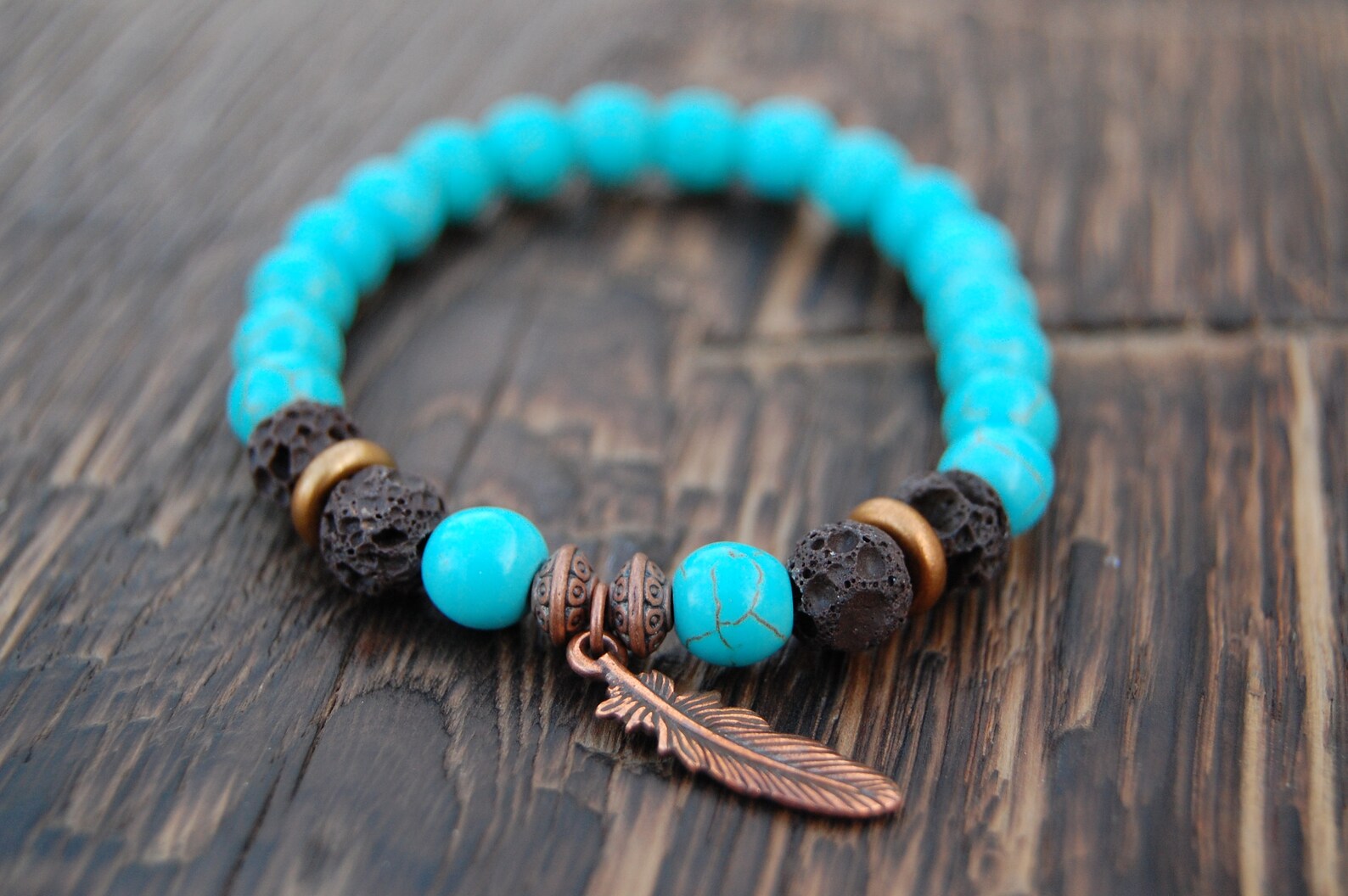 Essential Oil Diffuser Aromatherapy Bracelet - Turquoise Howlite - Etsy