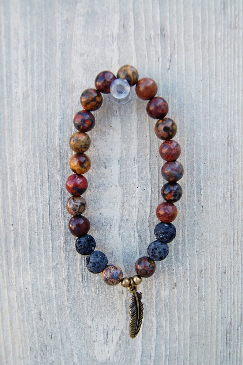 Essential Oil Diffuser Aromatherapy Bracelet - Leopard Jasper - Etsy