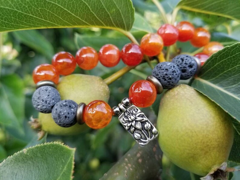Essential Oil Diffuser Aromatherapy Bracelet - Fire Agate - Etsy