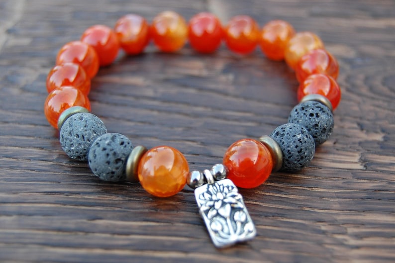 Essential Oil Diffuser Aromatherapy Bracelet - Fire Agate - Etsy