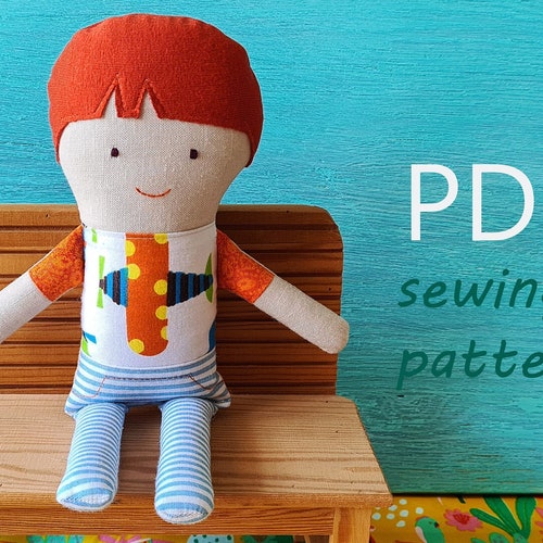 Doll Sewing Pattern Toy Cloth Boy Doll Pattern PDF Boyd & | Etsy