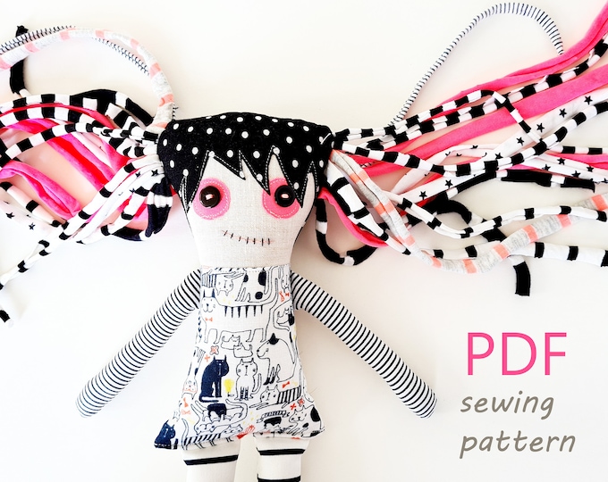 Cute Monster Fabric Doll Sewing Pattern PDF, Diy Worry Dolls Sew, Worry ...