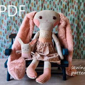 DIY Stuffed Bunny Doll With Clothes & Mini Bunny Pattern Sewing PDF ...