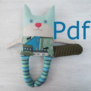 Rag Cat Doll Pattern Sewing PDF - Handmade Cloth Doll Pattern Cat for ...