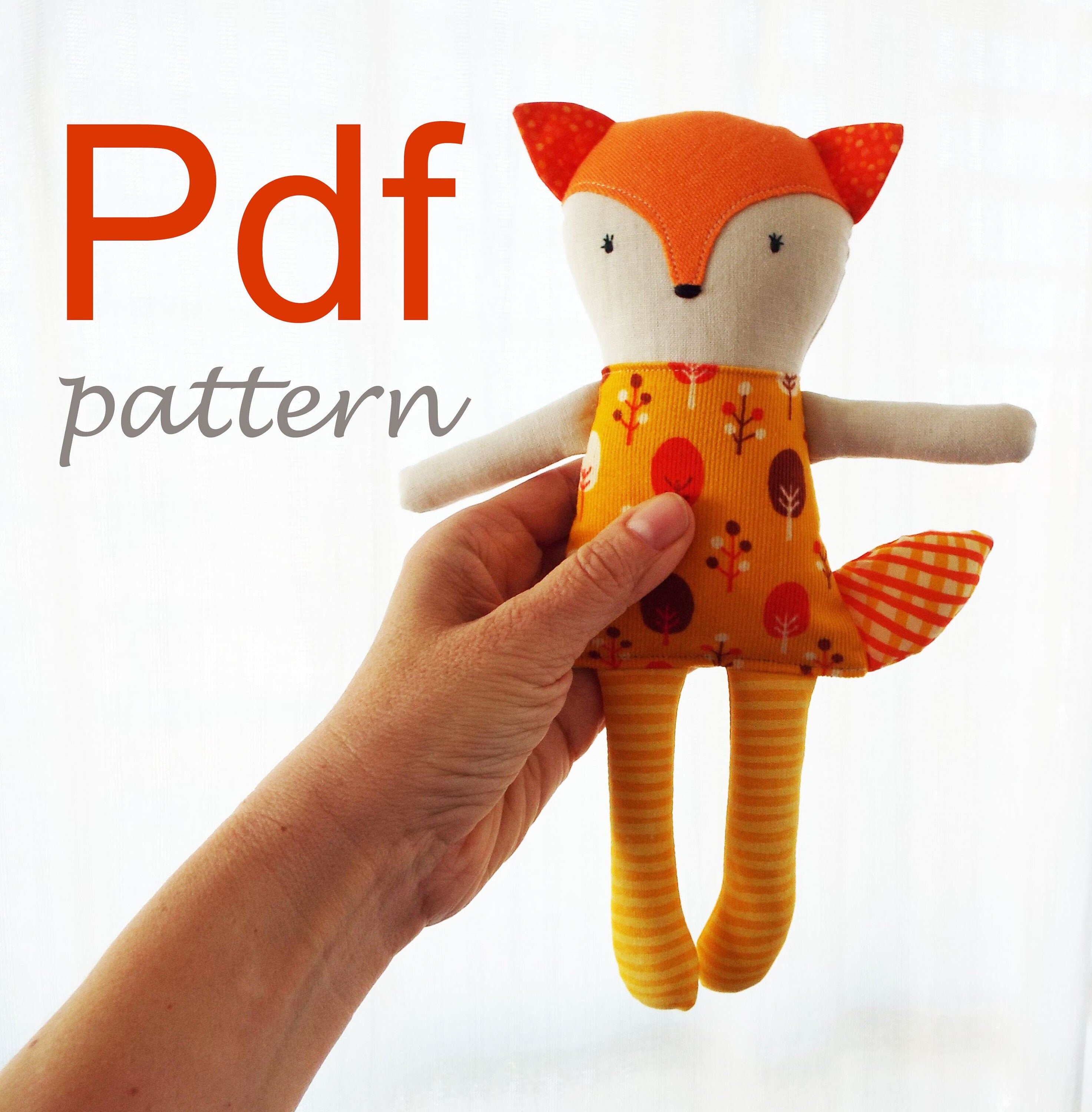 Orange Fox doll Pattern Sewing Handmade cloth toy pattern | Etsy