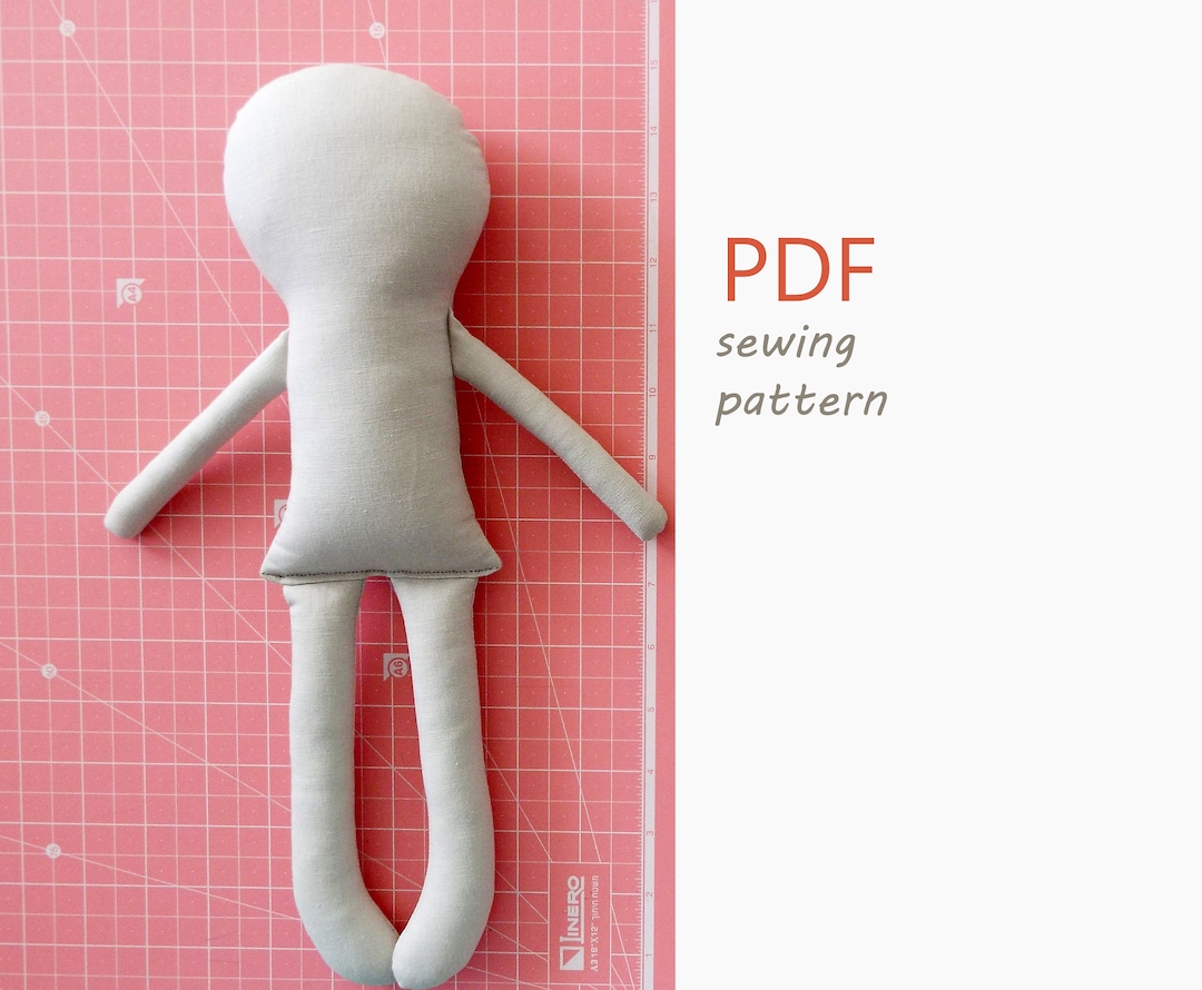 Blank Doll Body Sewing Pattern . Rag Doll Bodies Sewing Pattern . Doll ...