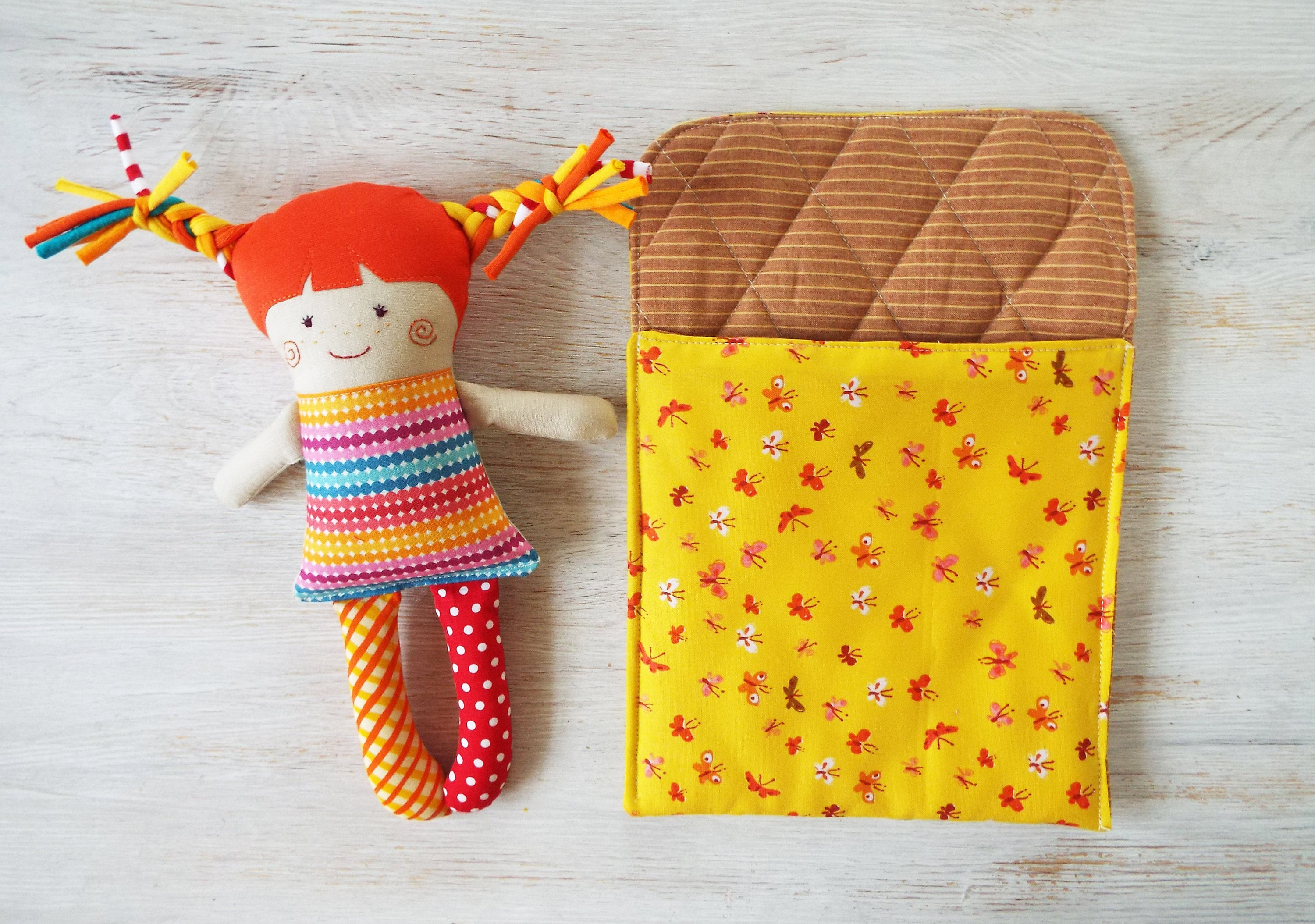 Cloth rag doll in sleeping bag Sewing Pattern Stuffed Doll | Etsy