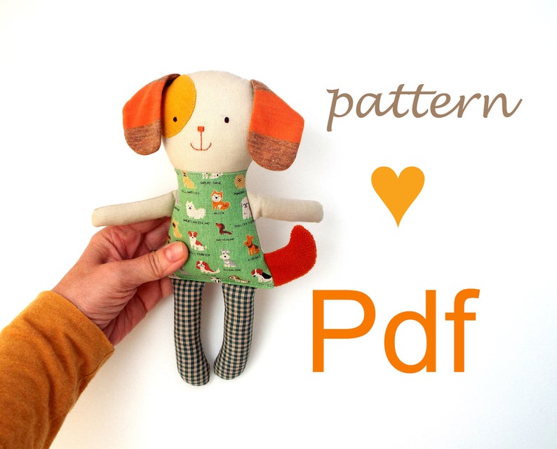 DIY Stuffed Dog in Bag Pattern Sewing Rag Dog Doll Handmade - Etsy