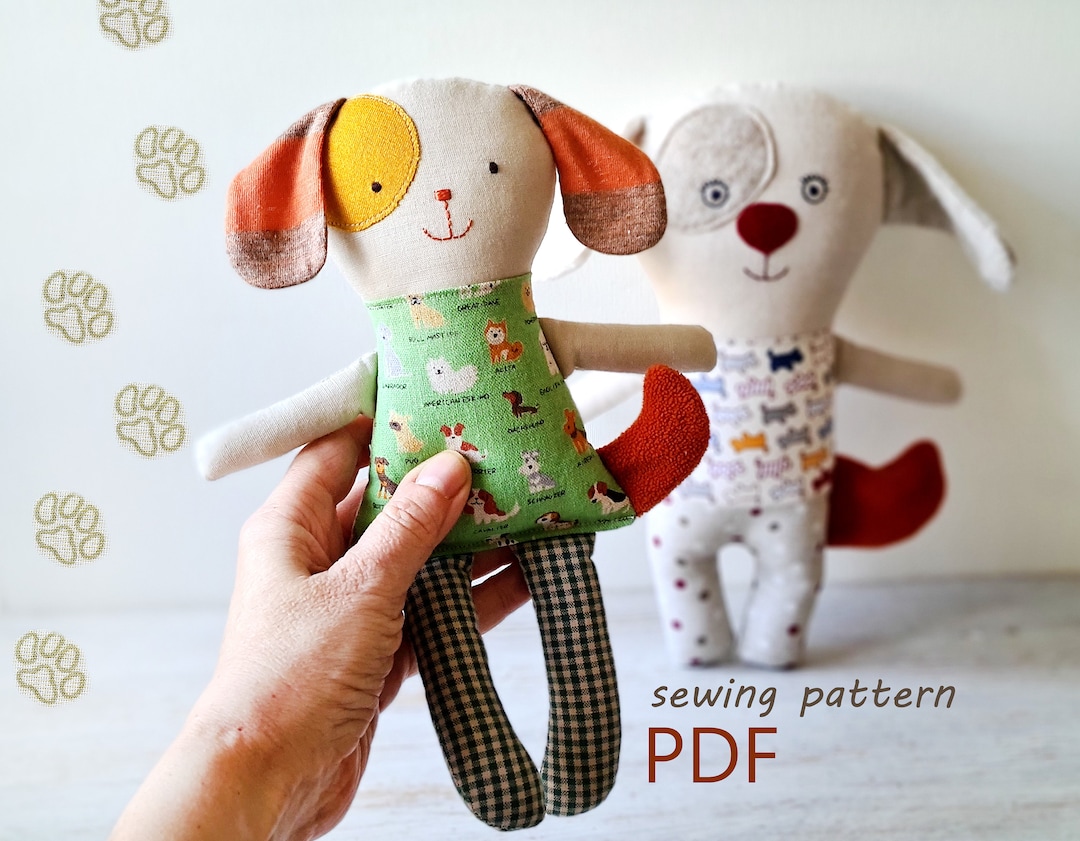 Animal Pattern to Sew Fabric Doll Dog Stuffed Animal 2 in 1. Baby Toys ...