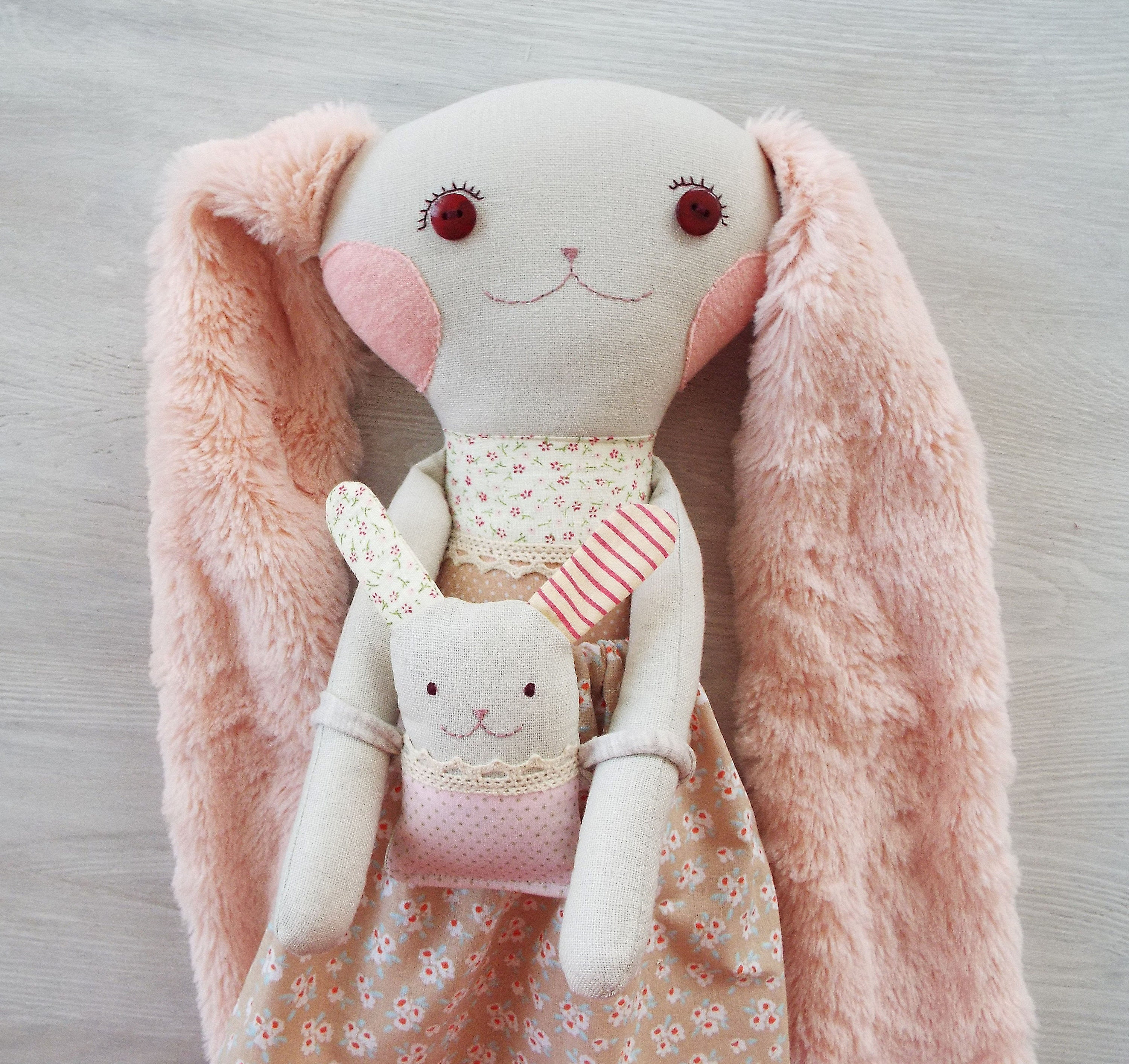 DIY Stuffed Bunny Doll With Clothes & Mini Bunny Pattern - Etsy