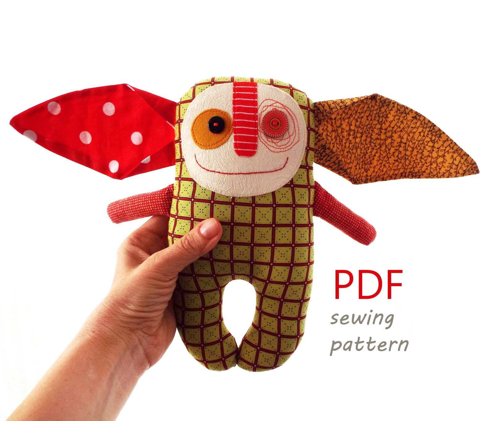 Stuffed Hobbit Pattern Monster Doll, Textile Rag Doll, Gift for Hobbit ...