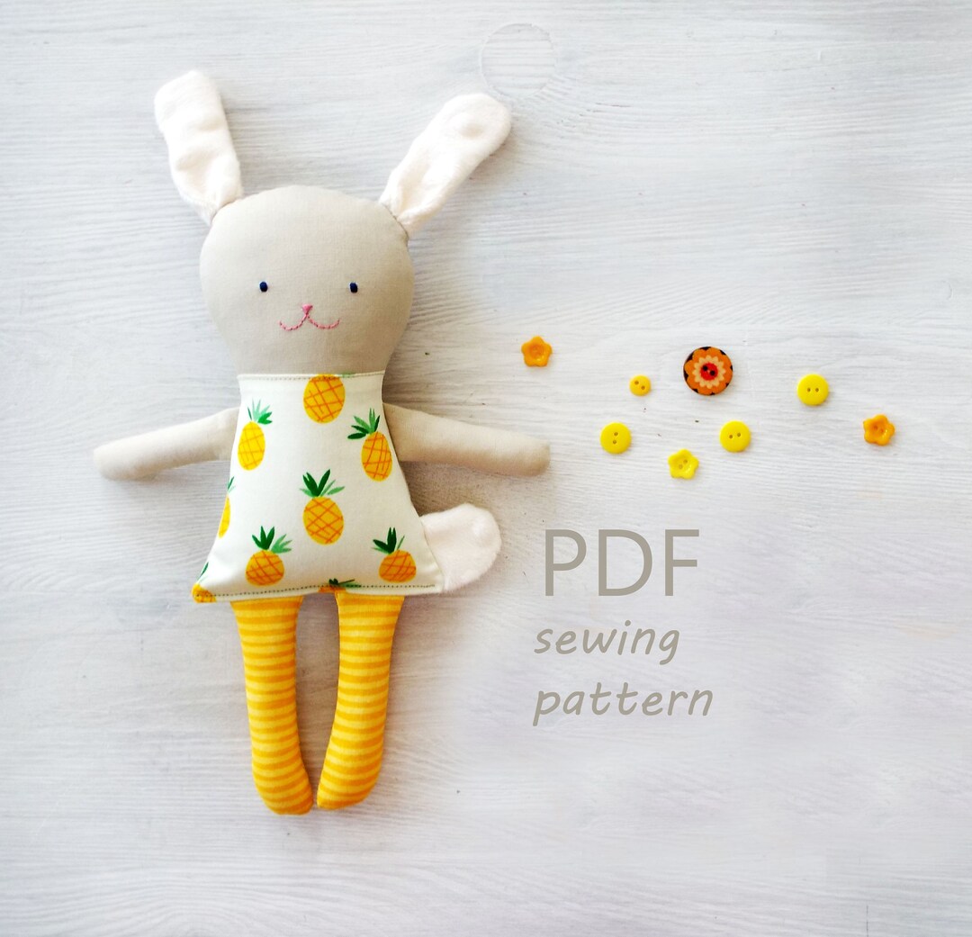 Easter Bunny Stuffed Animal Sewing Pattern . Baby Toys Bunny Stuffed ...