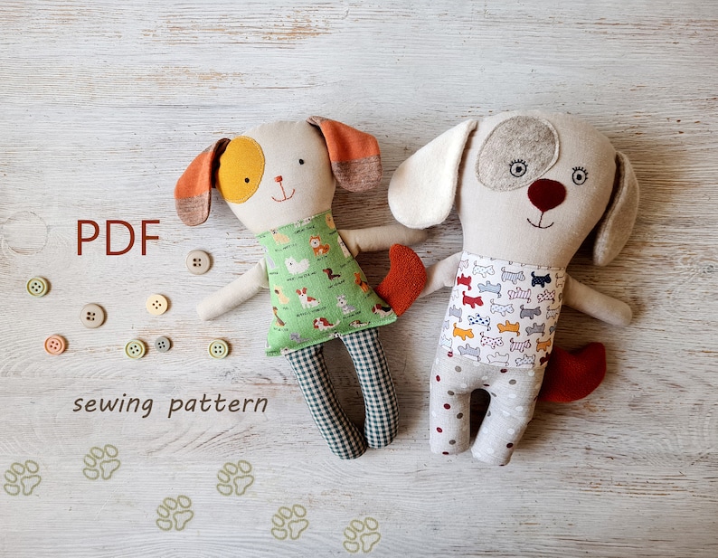 Animal Pattern to Sew Fabric Doll Dog Stuffed Animal 2 in 1. - Etsy