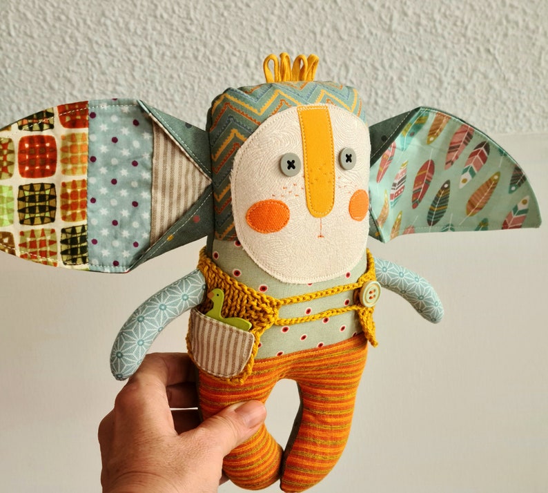 Stuffed Hobbit Pattern Monster Doll, Textile Rag Doll, Gift for Hobbit ...
