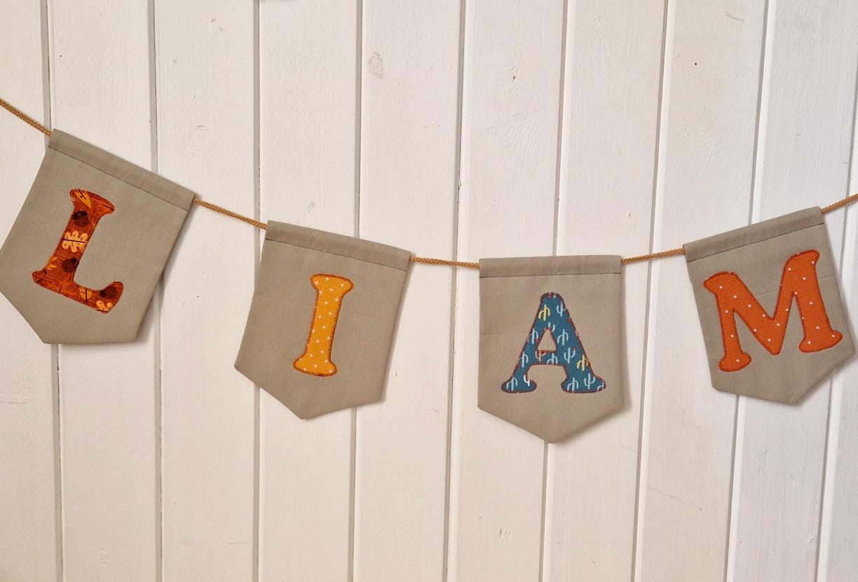 Flags Sewing Pattern, Wall Decorations for a Child's Room, Letter ...