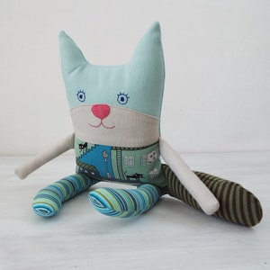 Rag Cat Doll Pattern Sewing PDF - Handmade Cloth Doll Pattern Cat for ...
