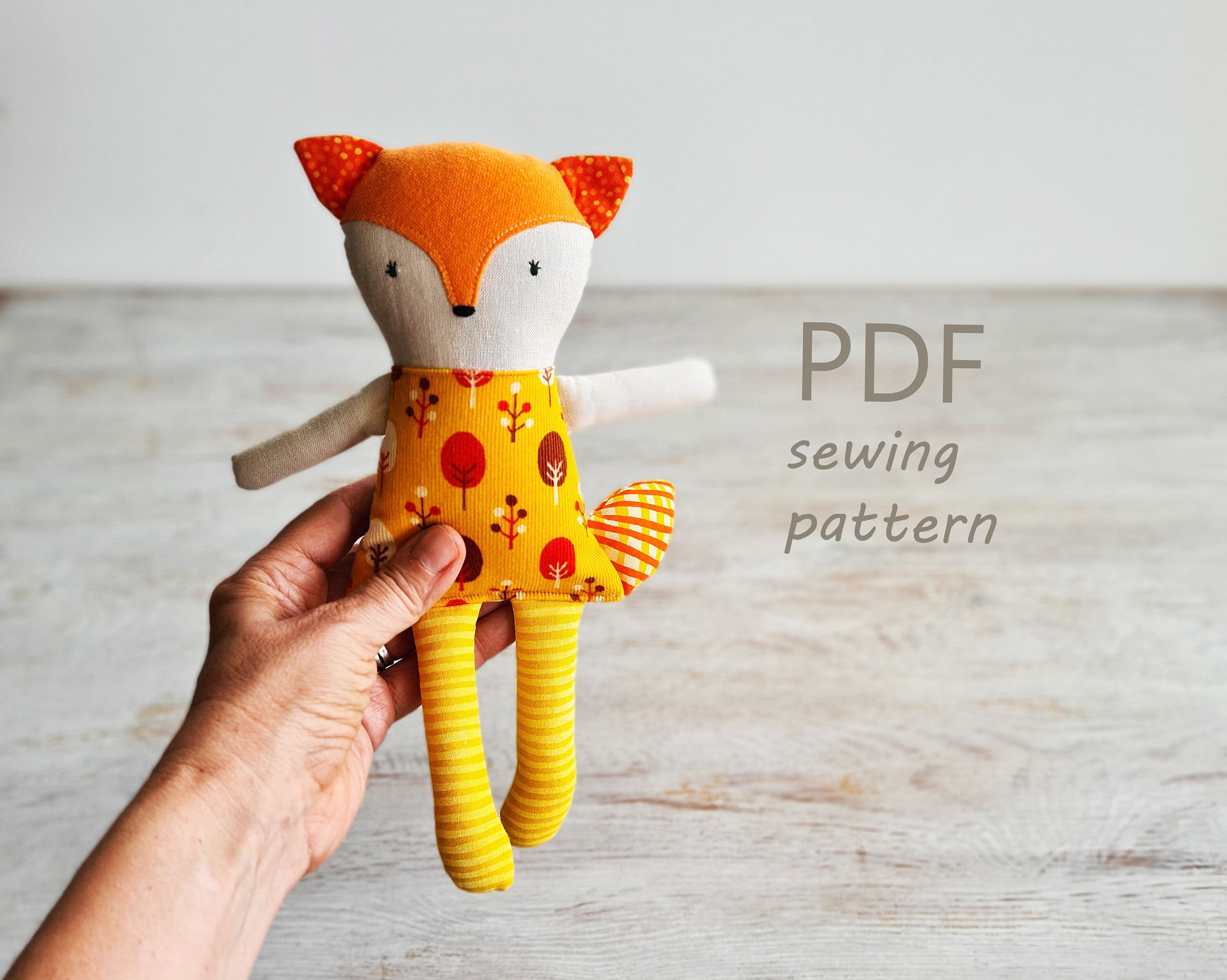 Orange Fox doll Pattern Sewing Handmade cloth toy pattern | Etsy