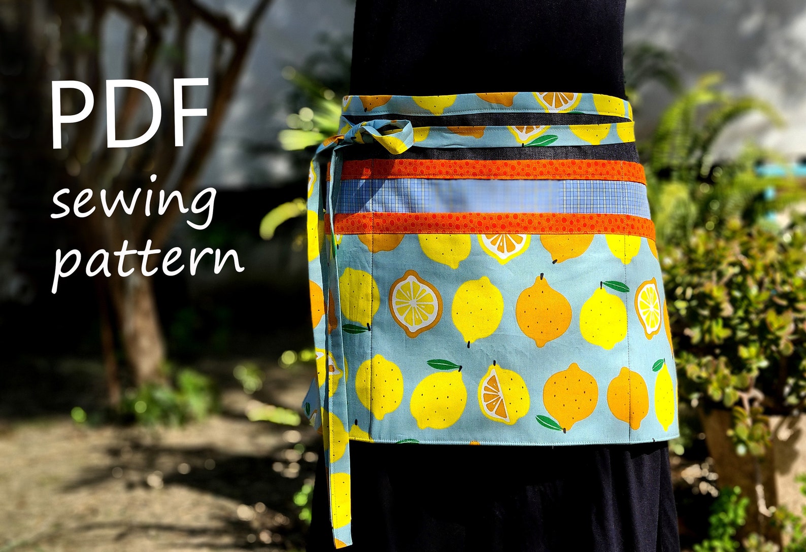 Half Apron Sewing Pattern for Women . Teacher Utility Apron With ...