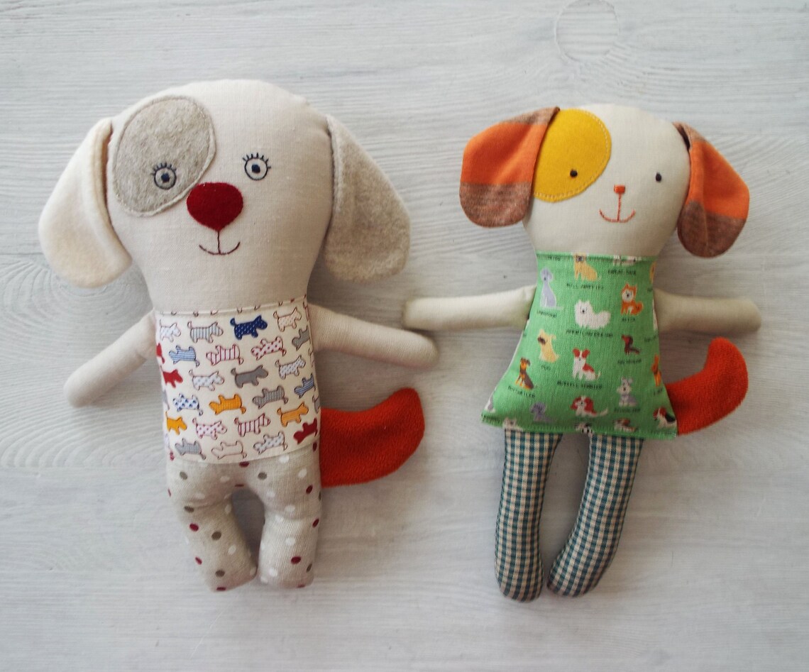 DIY Stuffed Dog in Bag Pattern Sewing Rag Dog Doll Handmade - Etsy