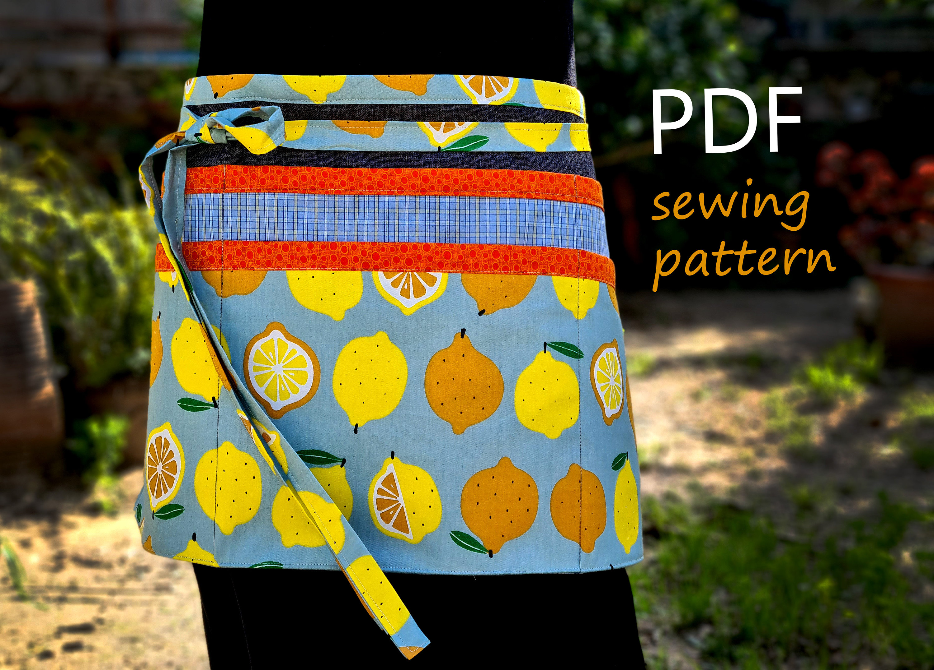 Half Apron Sewing Pattern for Women . Teacher Utility Apron With ...