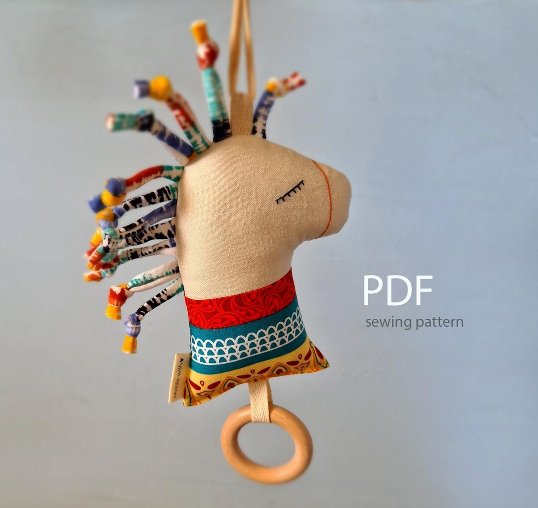 Horse Rattle Sewing Pattern, Stuffed Pony Toy, Baby Gift (PDF Pattern ...