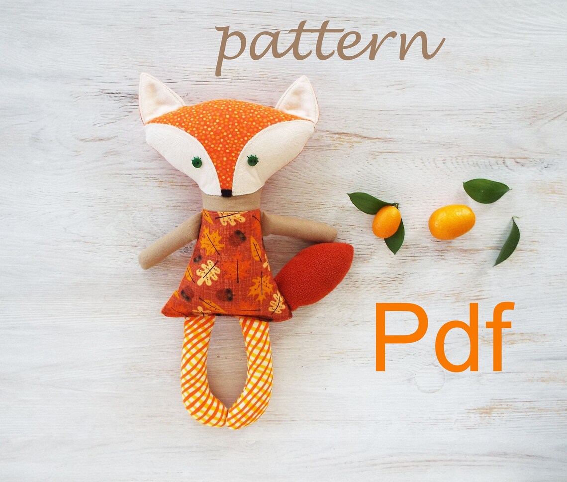 Stuffed Fox Pattern Sewing Pdf Handmade DIY Cloth Fox Doll | Etsy
